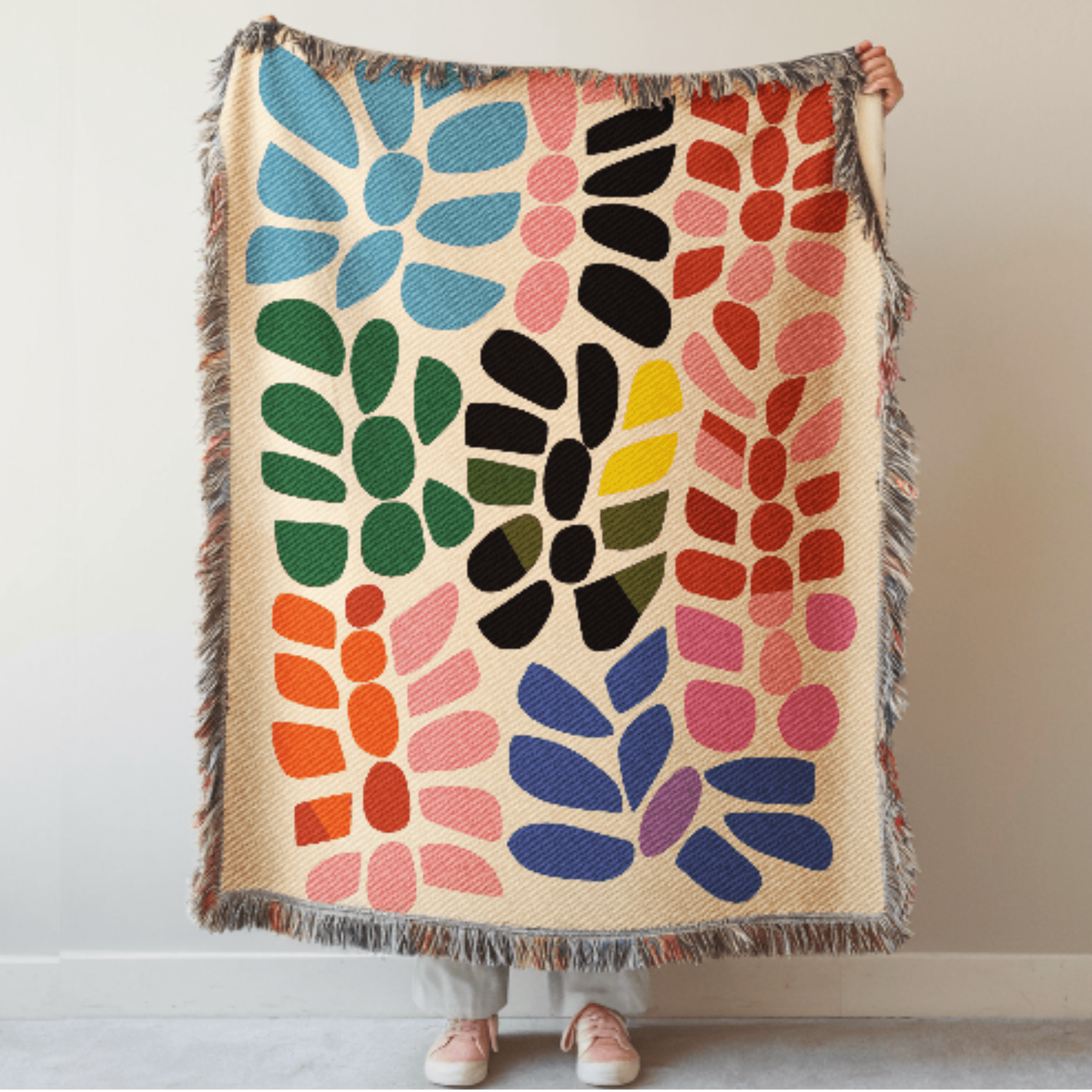 Abstract Rainbow Woven Blanket - Matisse Style Tapestry – Ceelily Inspire