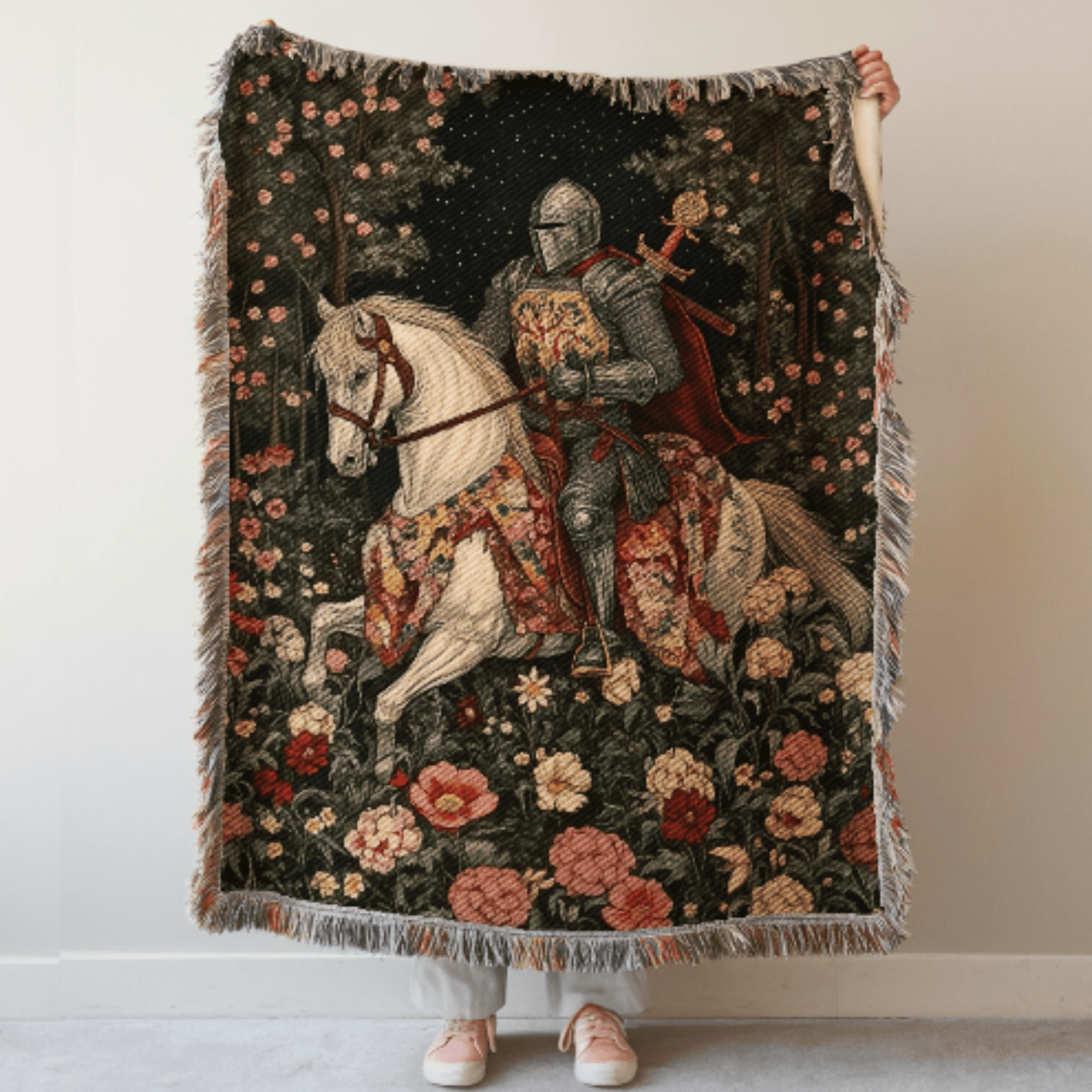 Medieval Knight Woven Blanket Dark Academia Gothic Tapestry – Ceelily ...